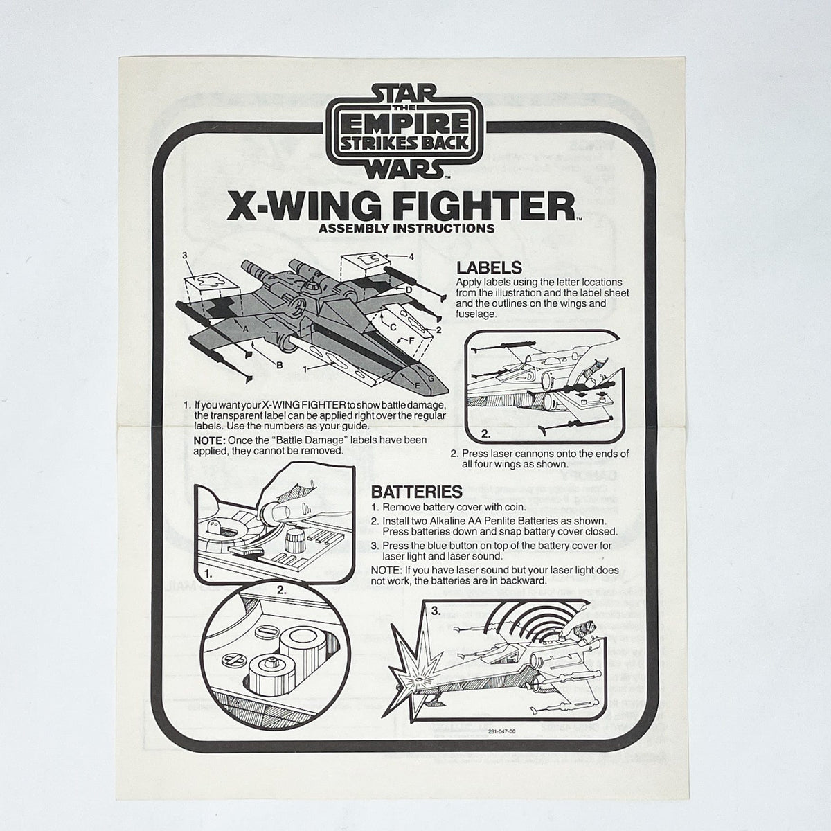 ESB X-Wing Instructions Vintage Star Wars Manual for Sale – 4th Moon Toys