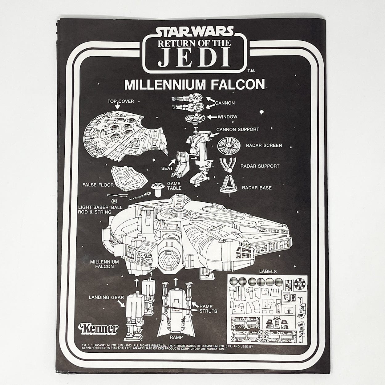 Millennium Falcon Instructions - Kenner Canada Manual Vintage – 4th ...