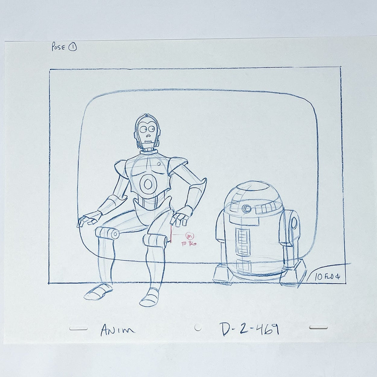 Droids Cartoon - C-3PO & R2-D2 Original Layout Pose Nelvana Animation ...